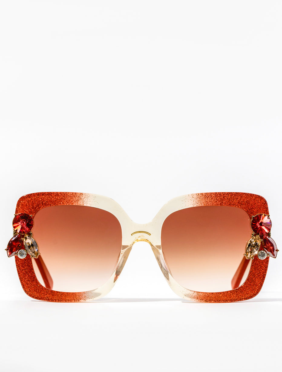 Tangerina ~ Oversized Square Framed Crystal Sunglasses – MAUDE Studio